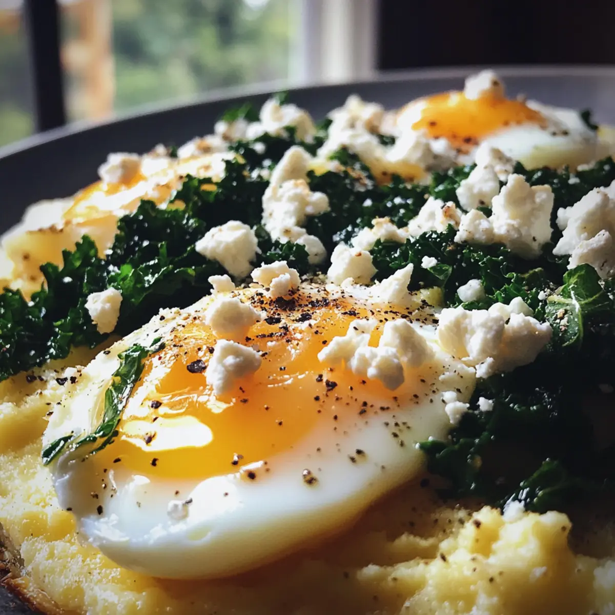 Easy Corn Polenta With Baked Eggs and Fresh Greens