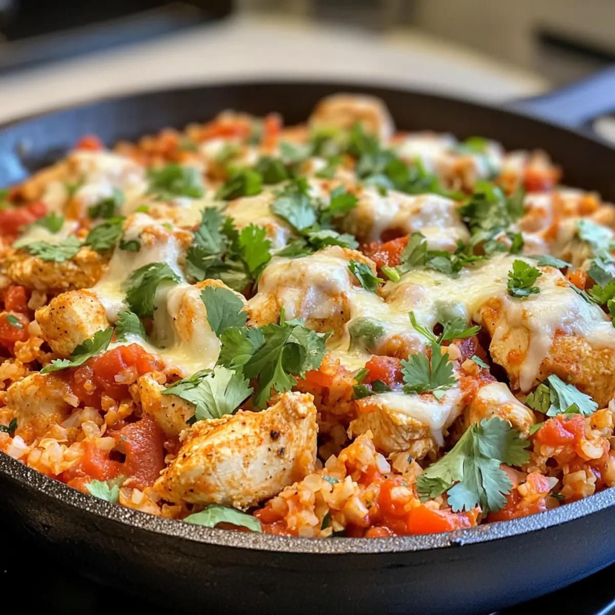 Easy Salsa Chicken and Cauliflower Rice Skillet: Delicious Dinner