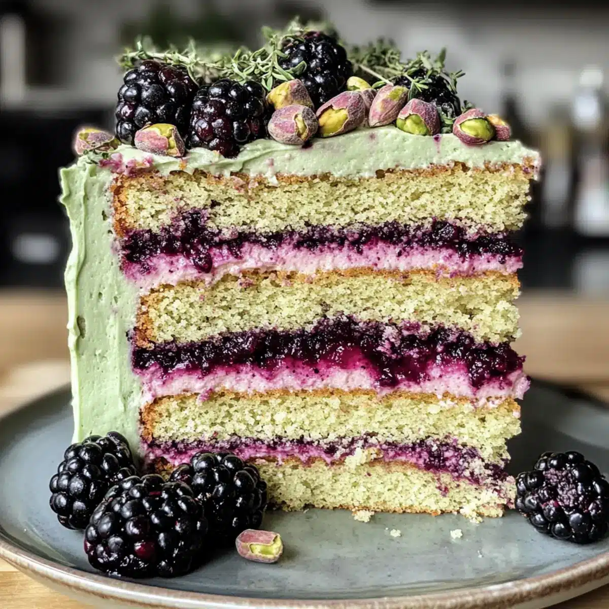 Irresistible Pistachio and Blackberry Olive Oil Cake Recipe